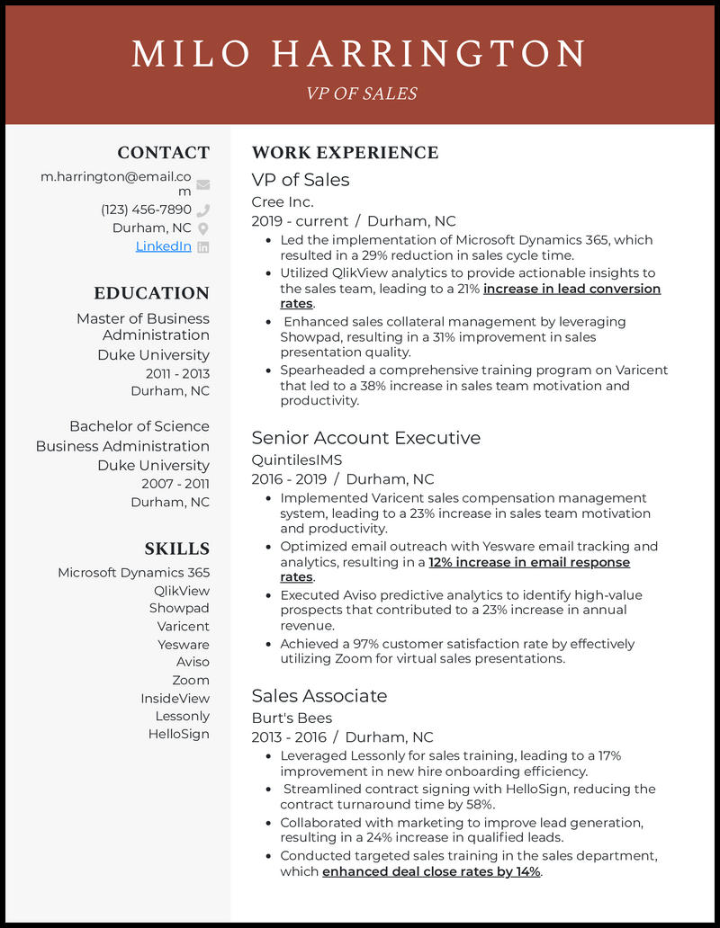23 Sales Resume Examples That Landed Jobs in 2024