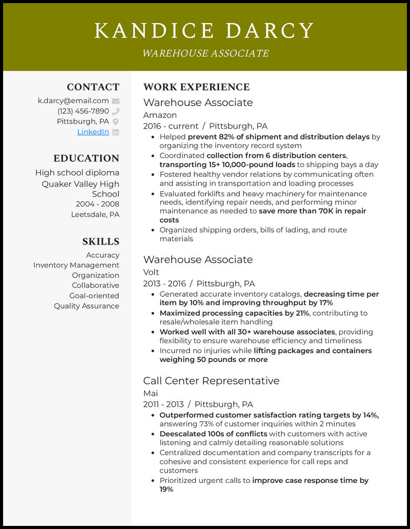13 Warehouse Worker Resume Samples That Got Jobs In 2026