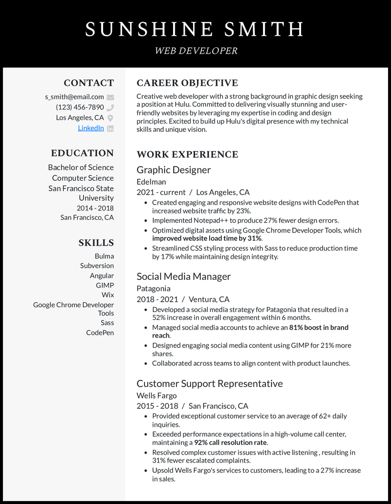 15 Web Developer Resume Examples Built for 2024