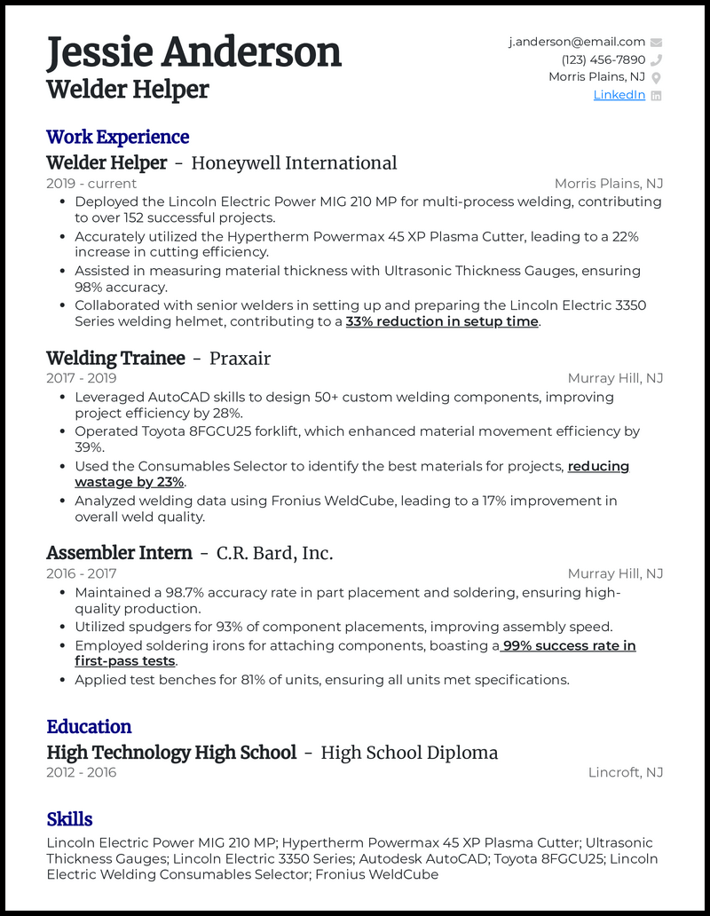 9 Welder Resume Examples Built for 2024