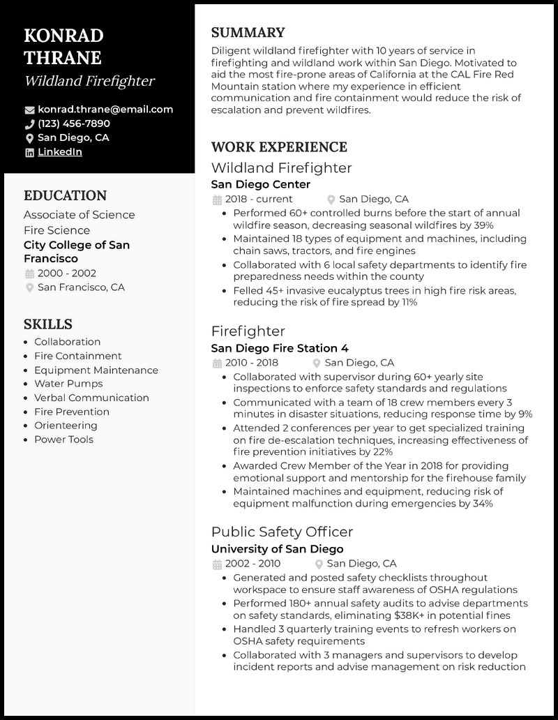 7 Firefighter Resume Examples [& Templates]