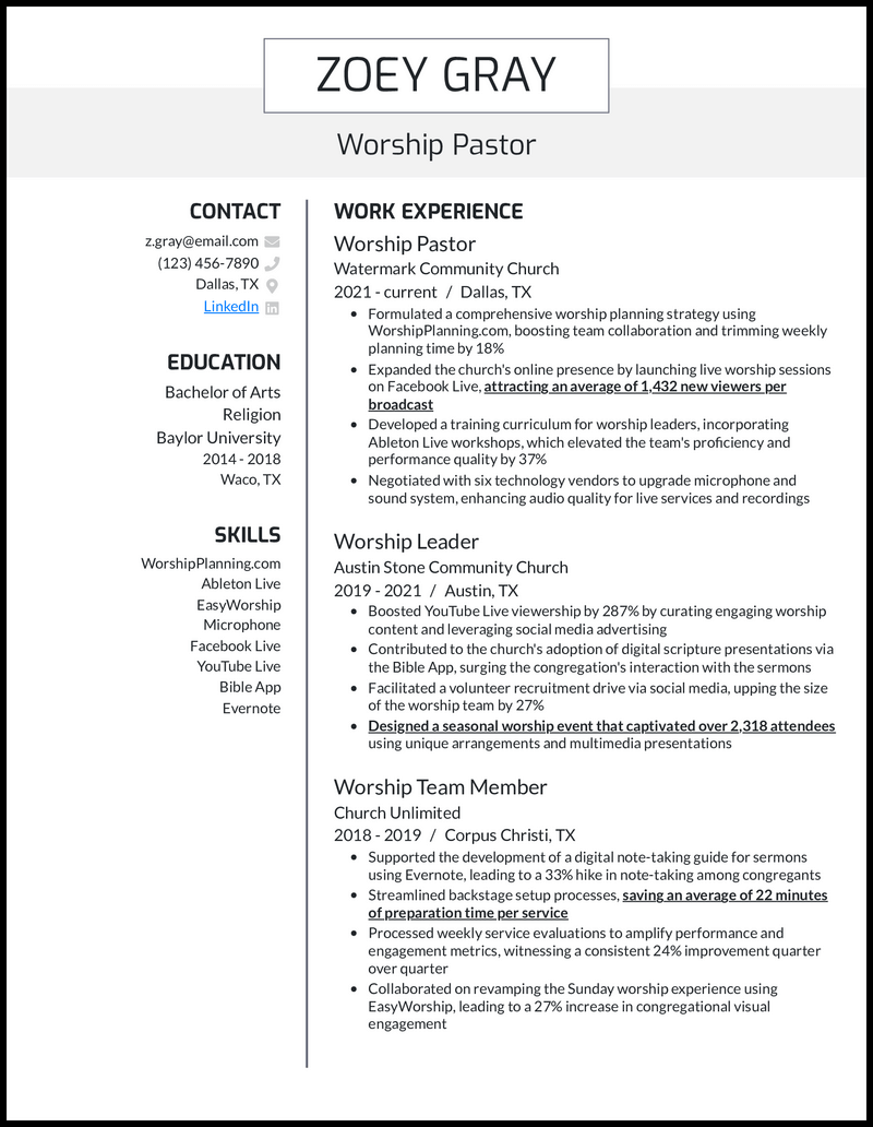7 Pastor Resume Examples That Got the Job in 2024