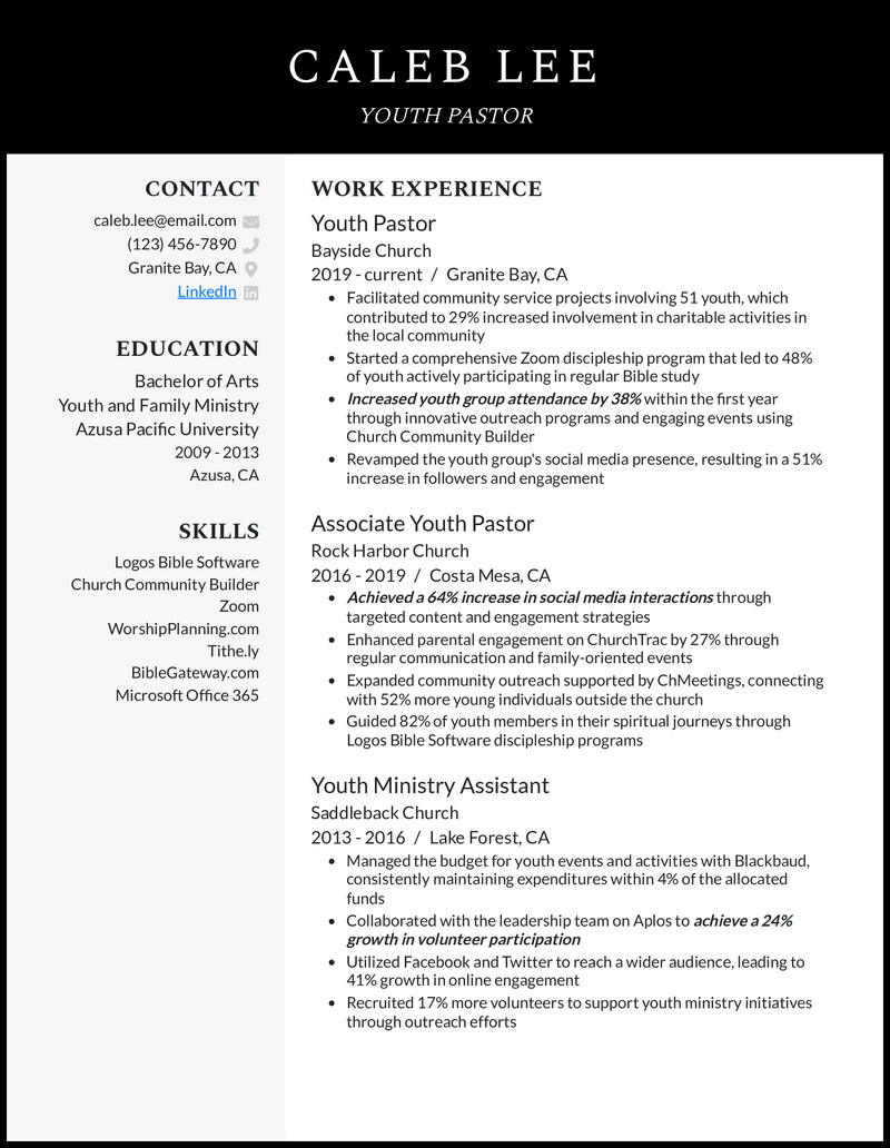 7 Pastor Resume Examples That Got the Job in 2024