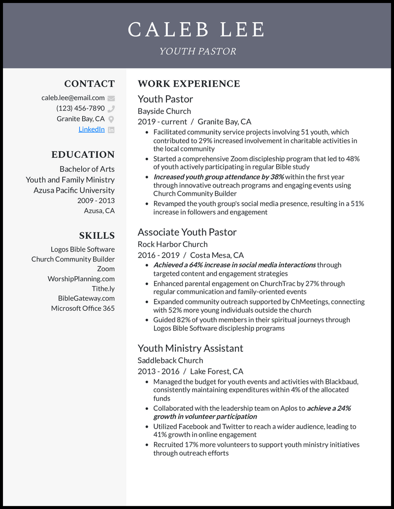 7 Pastor Resume Examples That Got the Job in 2024